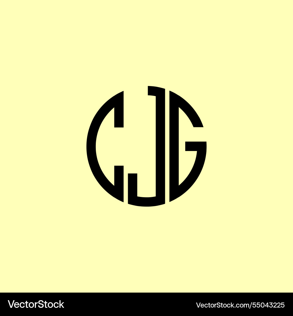 Creative rounded initial letters cjg logo Vector Image