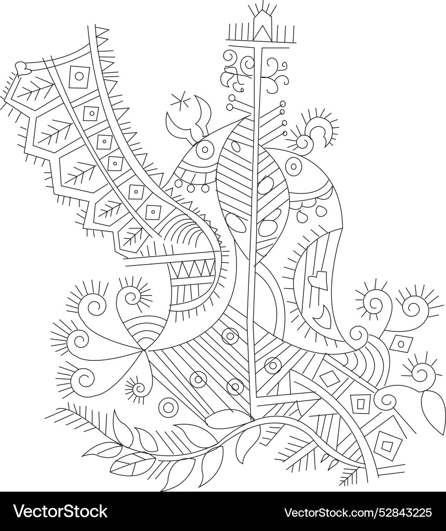 Cultural beautiful alpona design Royalty Free Vector Image