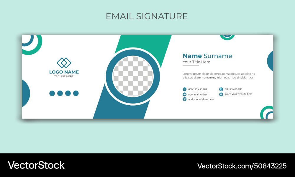 Email signature template or cover banner design Vector Image