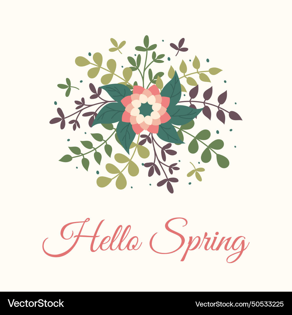 Hand drawn spring floral backgrounds simple Vector Image