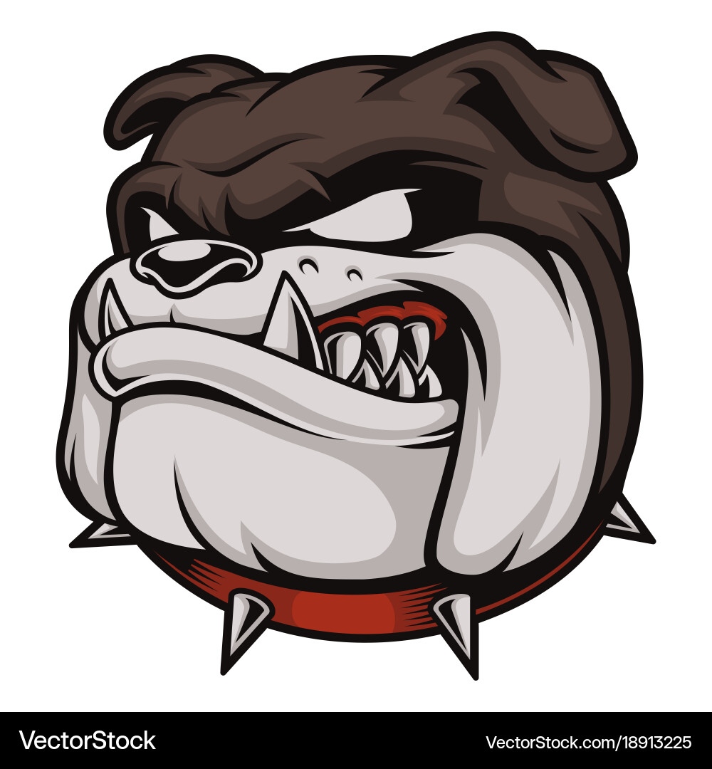 Head of angry bulldog Royalty Free Vector Image