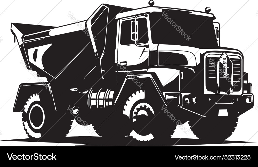 Iconic industrial innovation dumper logo Vector Image