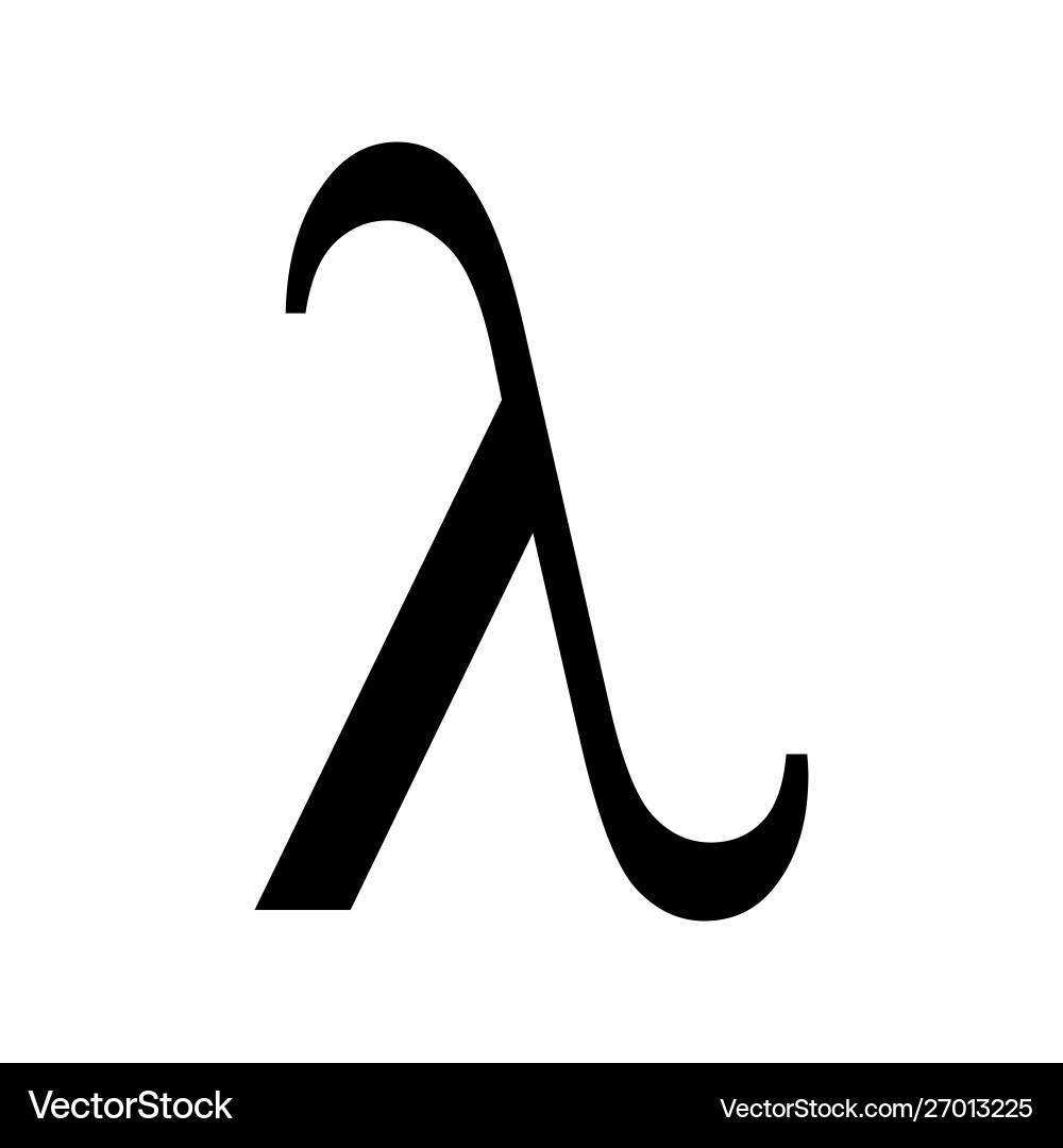 Lambda greek symbol Royalty Free Vector Image - VectorStock