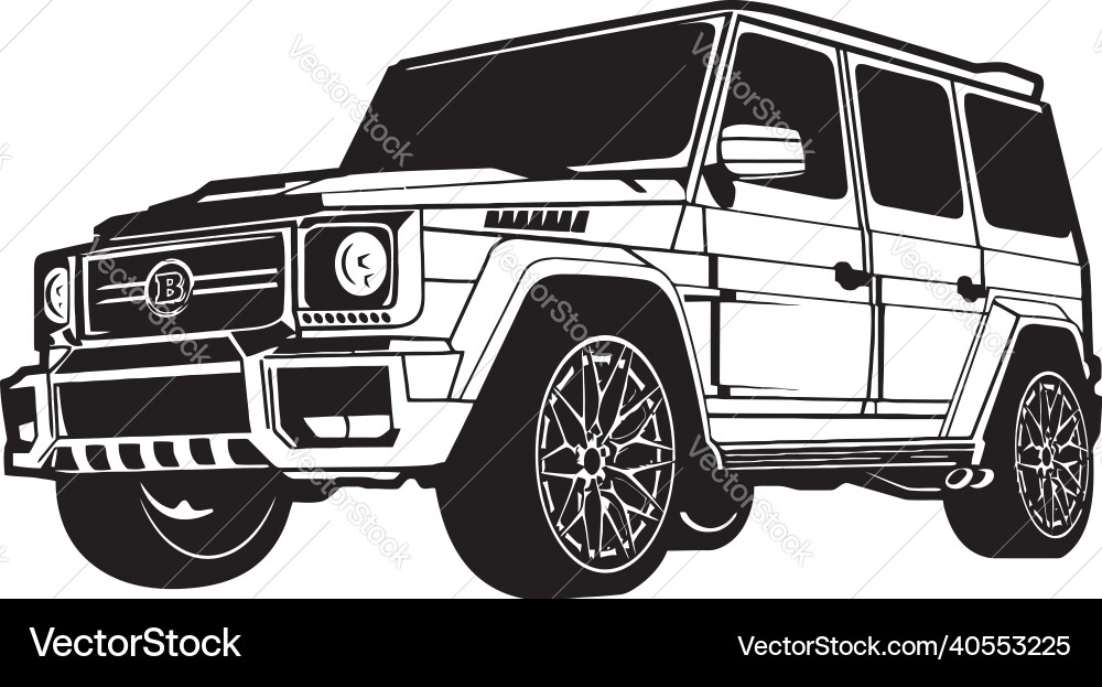 Mercedes G-Class Brabus SUV Royalty Free Vector Image