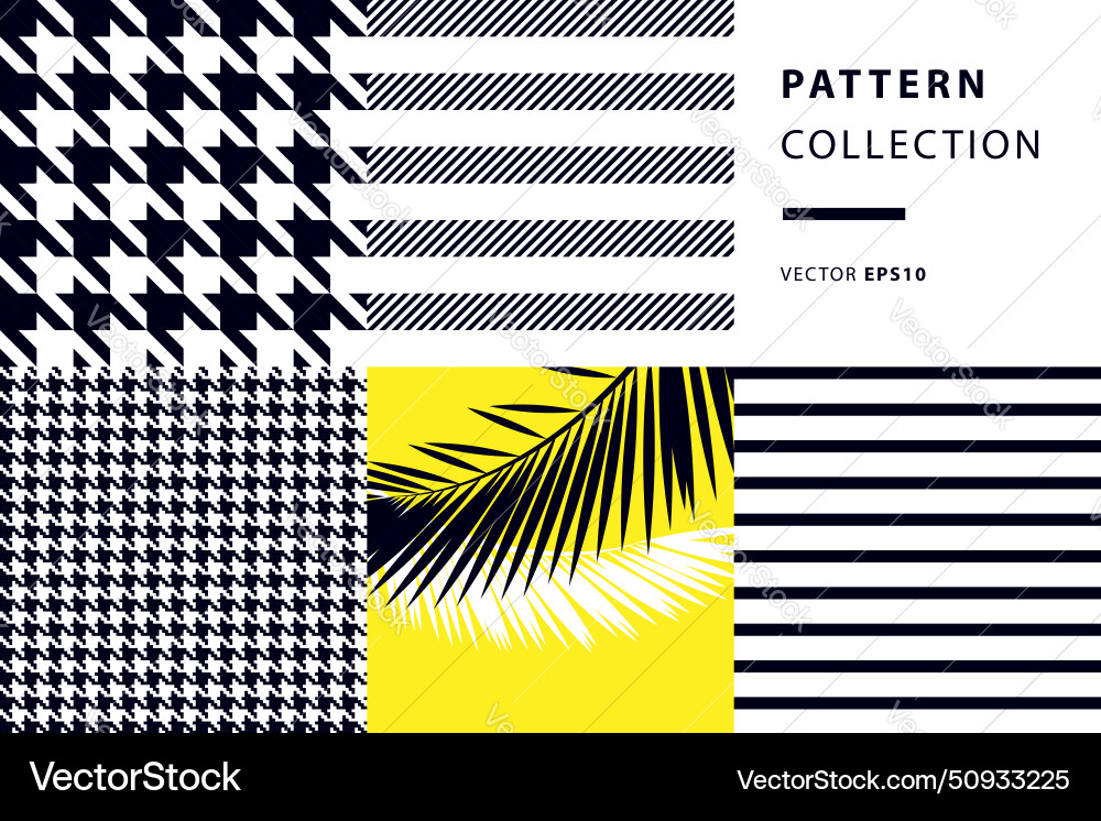 Pattern mix with houndstooth Royalty Free Vector Image