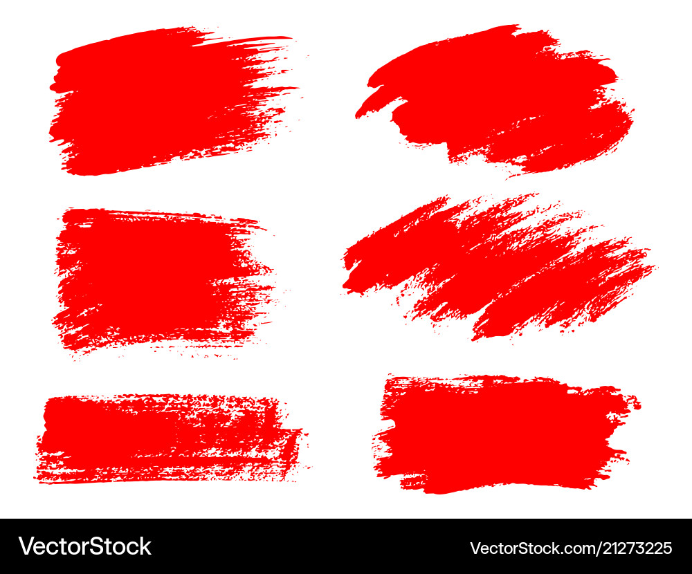 Red paint ink brush stroke line Royalty Free Vector Image