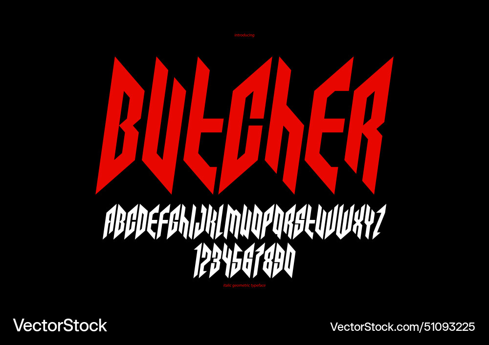 Sharp and bold italic display font for logo Vector Image