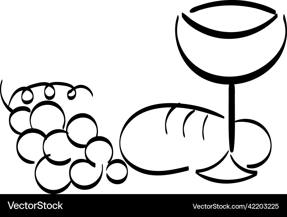 Sketch of first holy communion element Royalty Free Vector