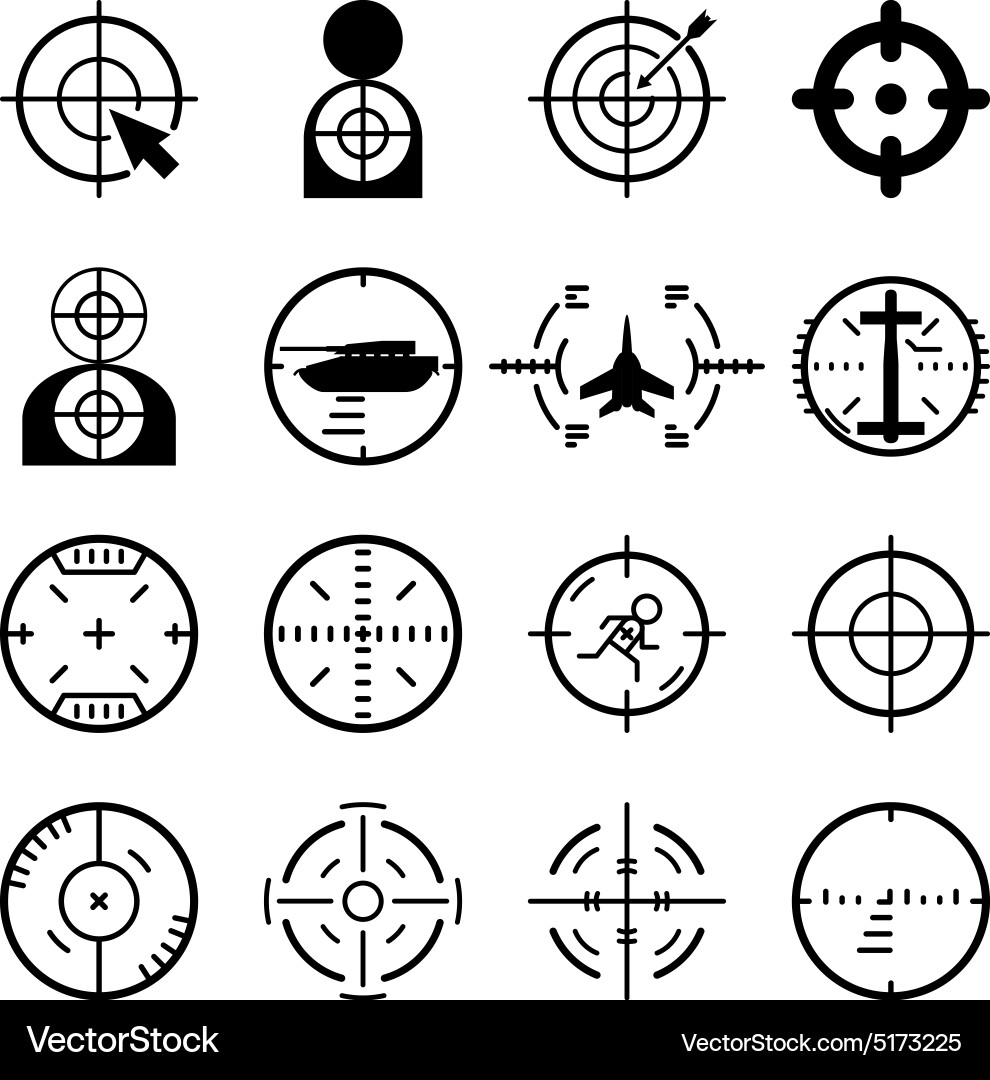 Target Icon Set Royalty Free Vector Image - VectorStock