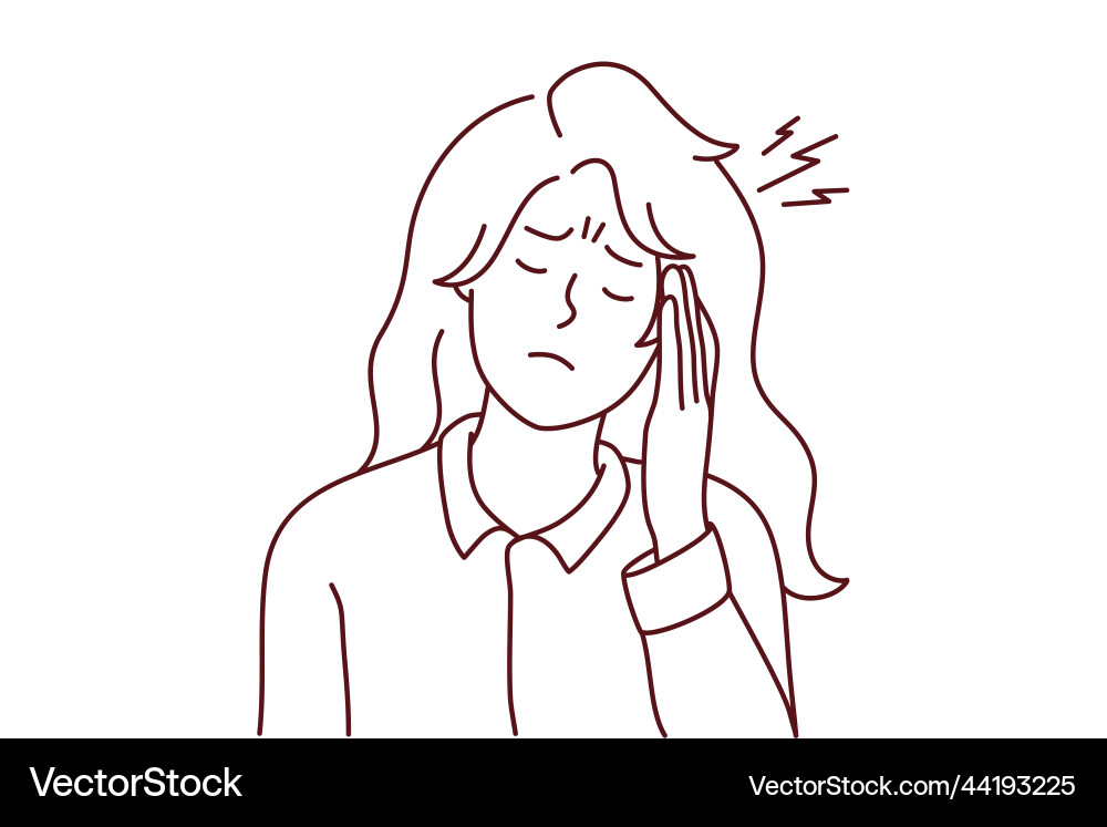 Woman Suffering from Headache Royalty Free Vector Image
