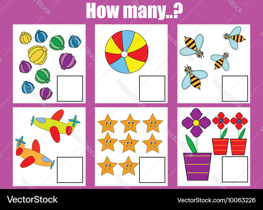 Counting educational children game how many Vector Image