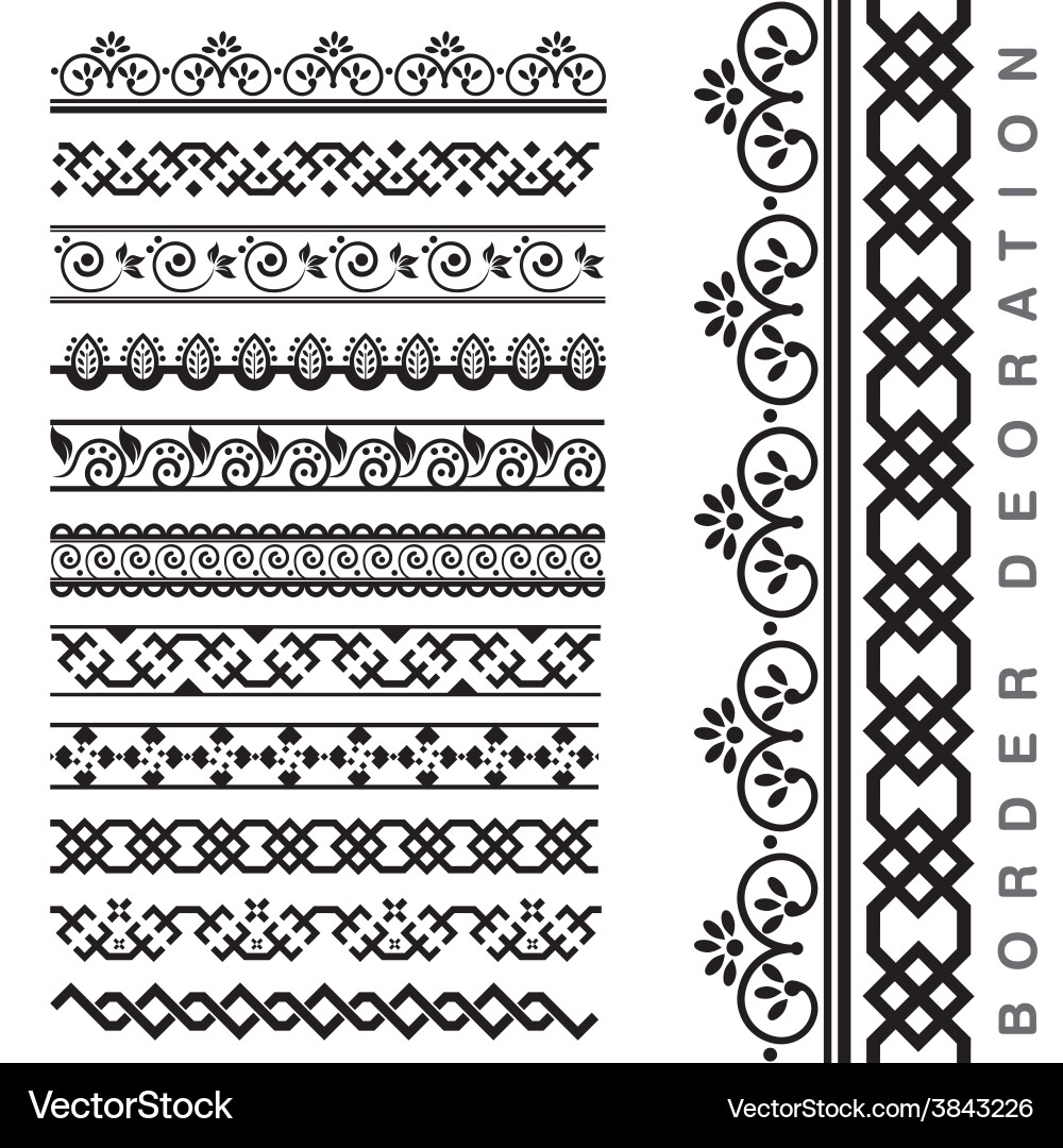 Elegant Decorative Border Collection – Royalty-Free Vector | VectorStock