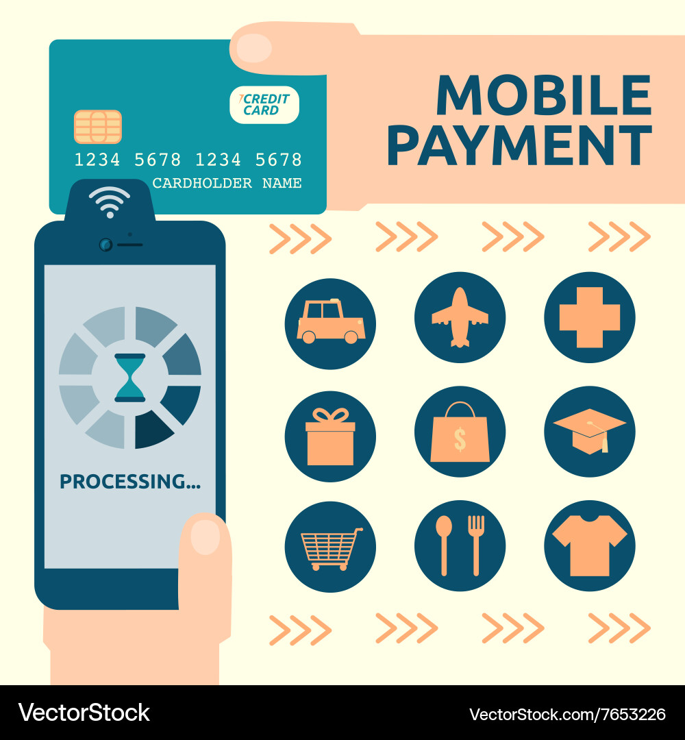 Mobile payment Royalty Free Vector Image - VectorStock
