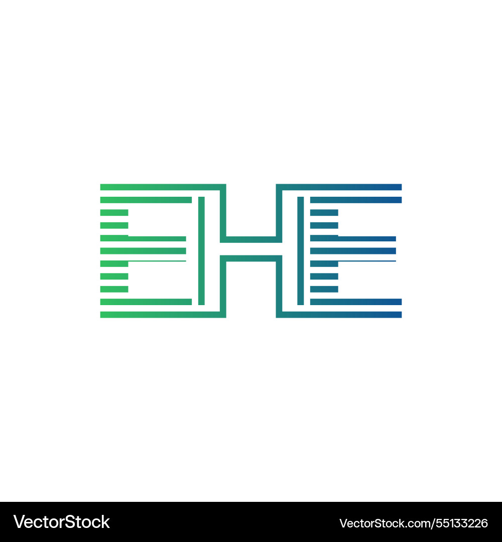 Modern ehe logo design letter minimalist Vector Image