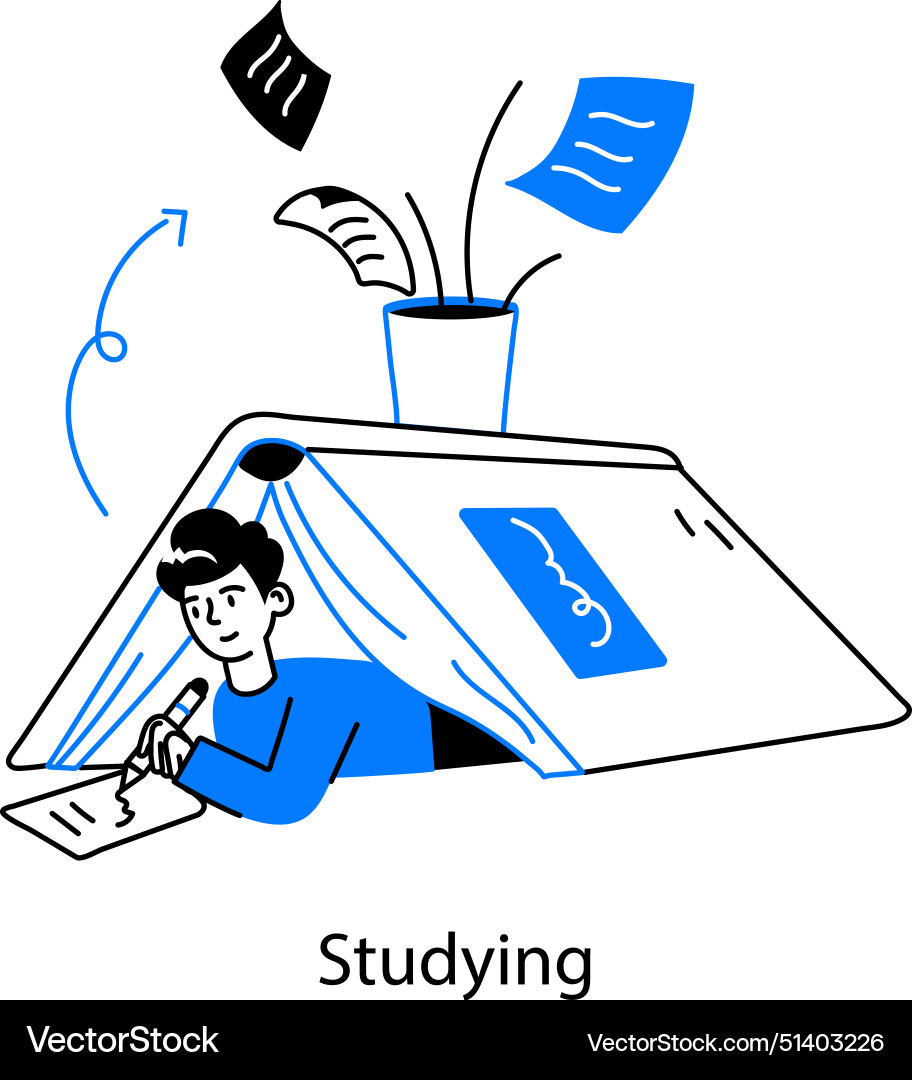 Studying Royalty Free Vector Image - VectorStock