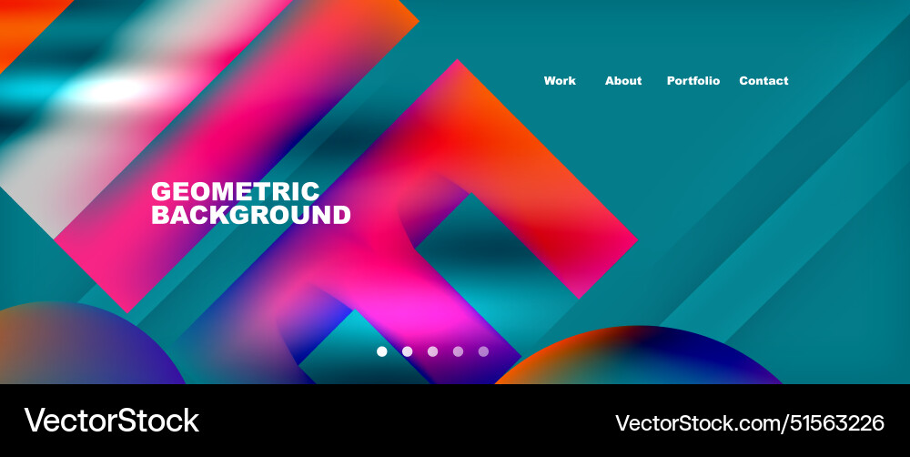 Various colorful geometric shapes abstract web Vector Image