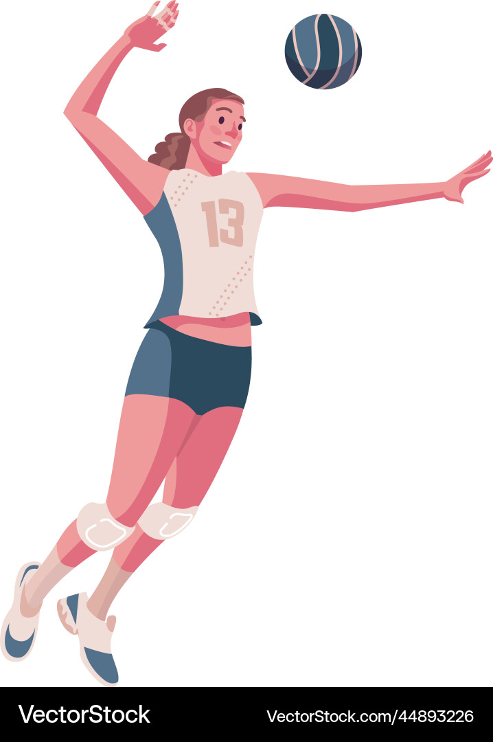 Volleyball player sportsman playing attack Vector Image