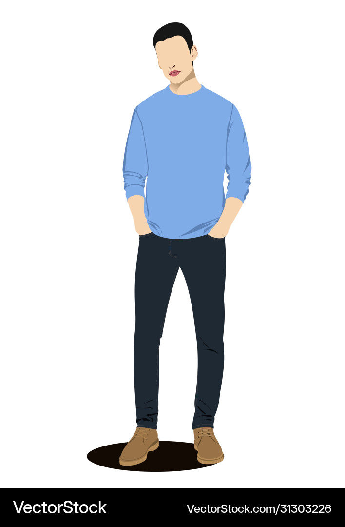 Young handsome man Royalty Free Vector Image - VectorStock
