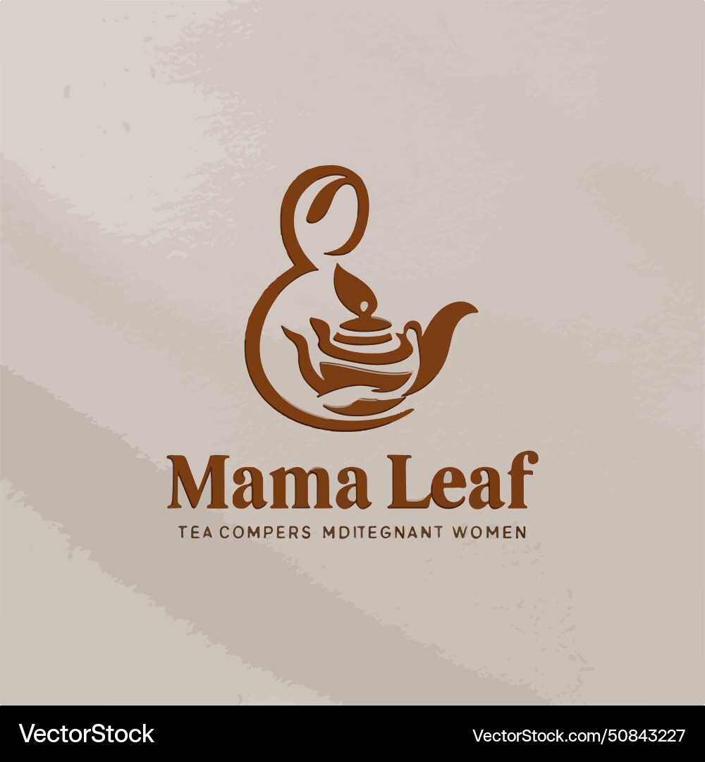 A green logo for tea company Royalty Free Vector Image
