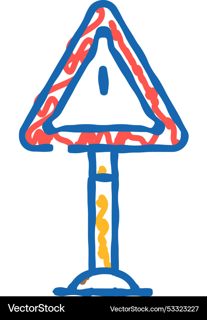 Alert risk icon doodle Royalty Free Vector Image