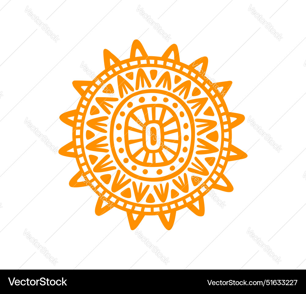 Aztec Mayan Sun Totem Royalty Free Vector Image