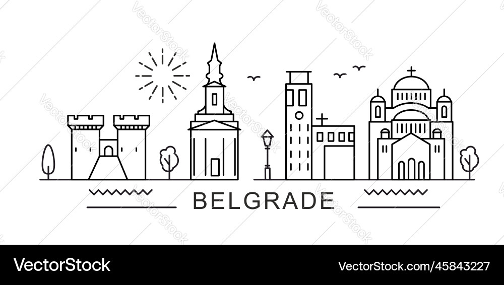 Belgrade Skyline Poster Print Royalty Free Vector Image