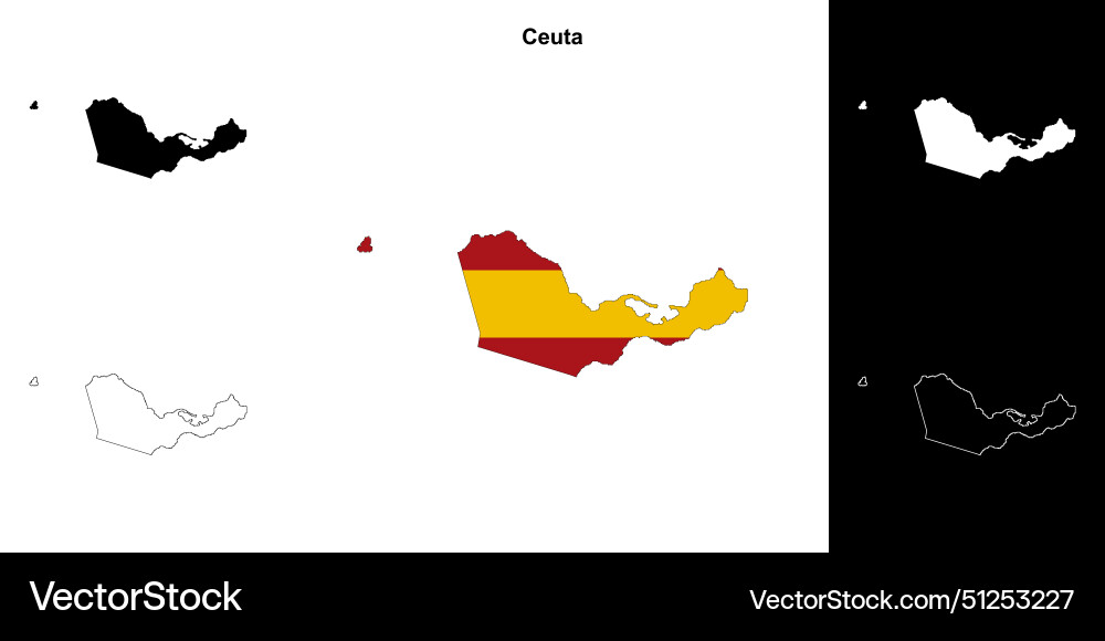 Ceuta outline map Royalty Free Vector Image - VectorStock