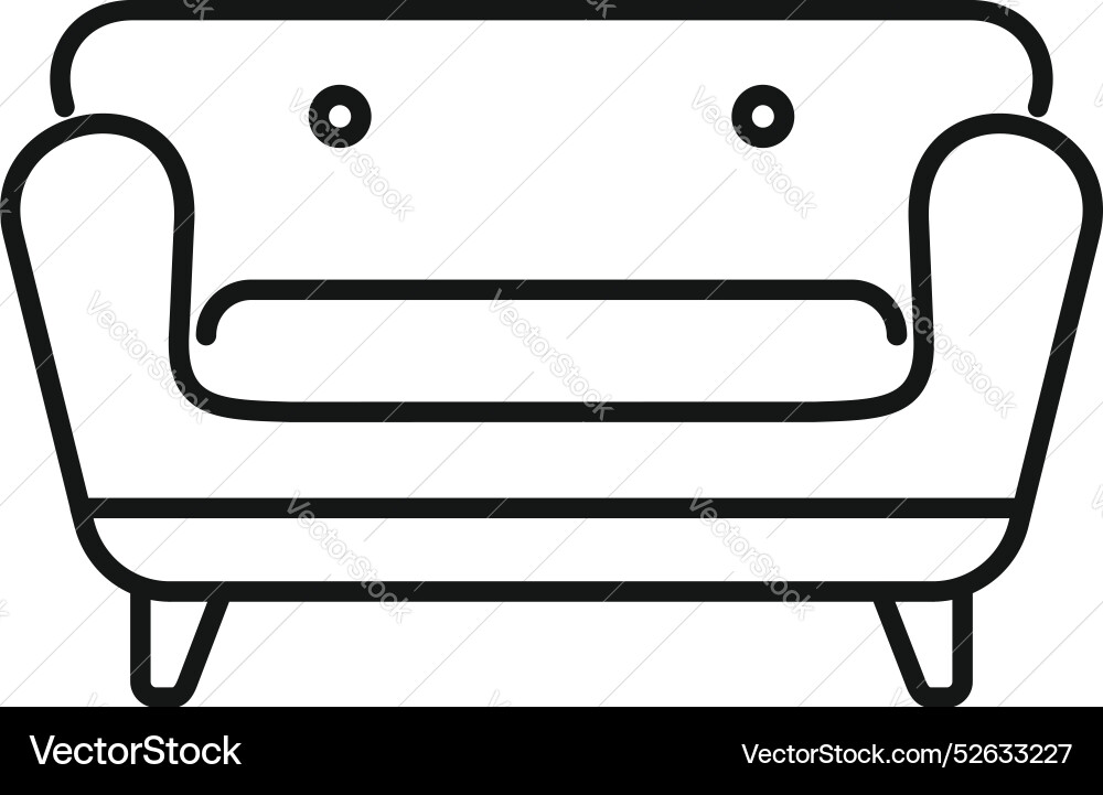 Comfortable sofa with rounded edges standing Vector Image