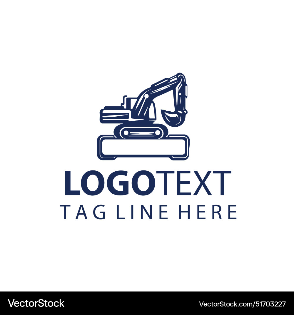 Excavator machine logo Royalty Free Vector Image