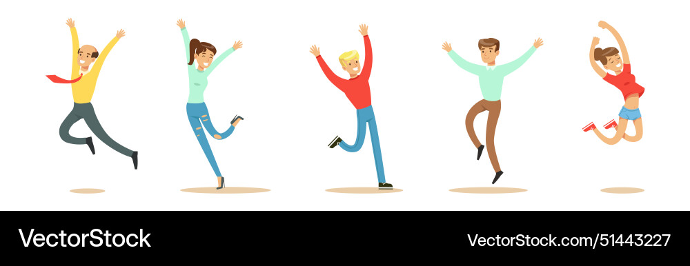 Happy people character elated and rejoice Vector Image