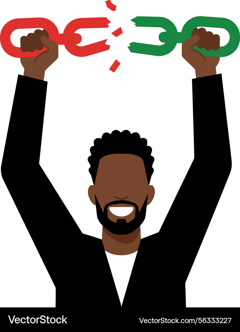 Man Breaking Chains - Freedom & Unity Vector Image