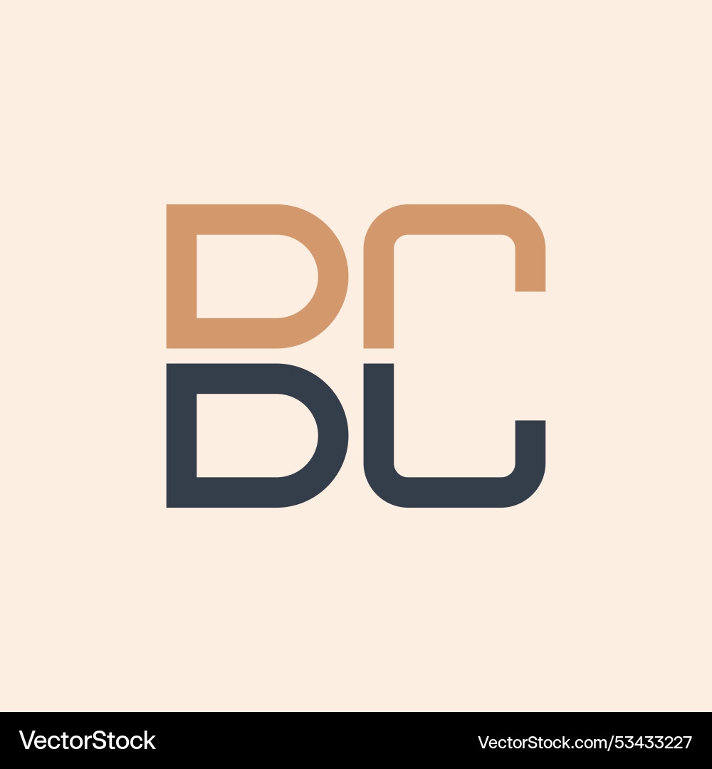 Modern bc letter logo design creative Royalty Free Vector