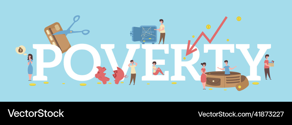 Poverty Flat Concept Royalty Free Vector Image