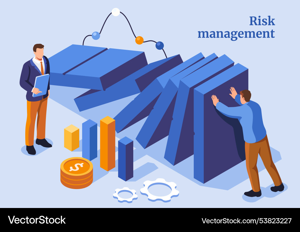 Risk management entrepreneurs with graphs Vector Image