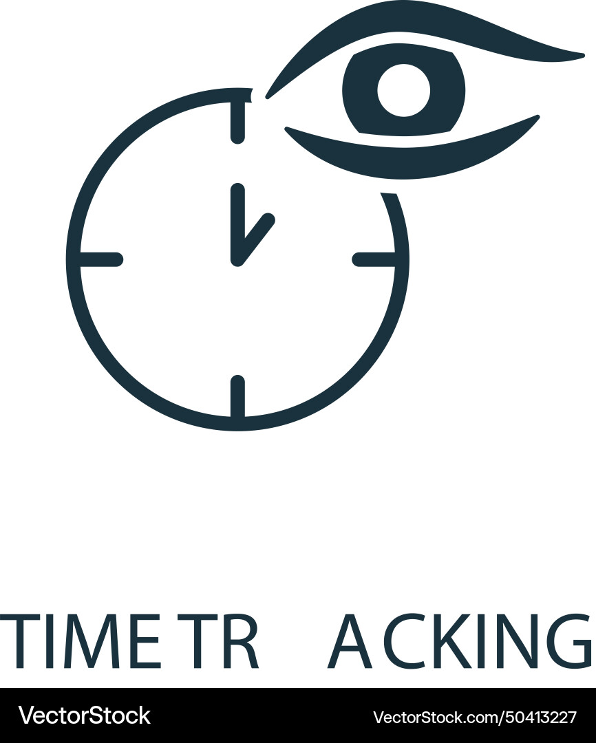Time tracking icon monochrome simple sign from Vector Image