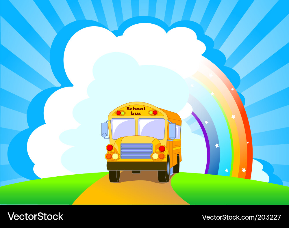 Yellow school bus background Royalty Free Vector Image