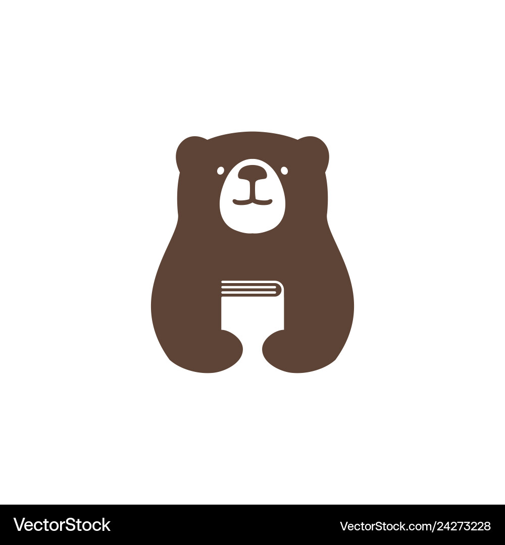 Bear book logo icon Royalty Free Vector Image - VectorStock
