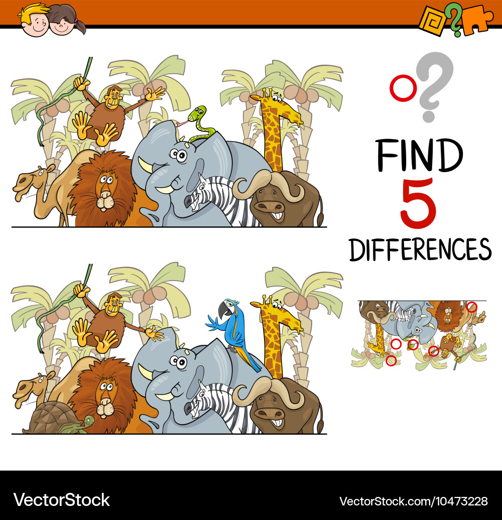 Differences activity for kids Royalty Free Vector Image