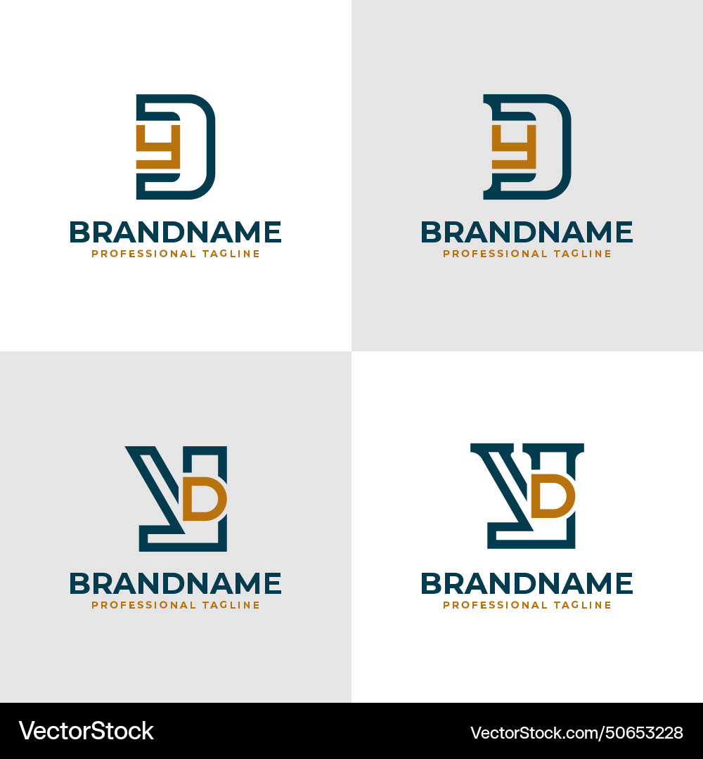 Elegant letters dy and yd monogram logo suitable Vector Image