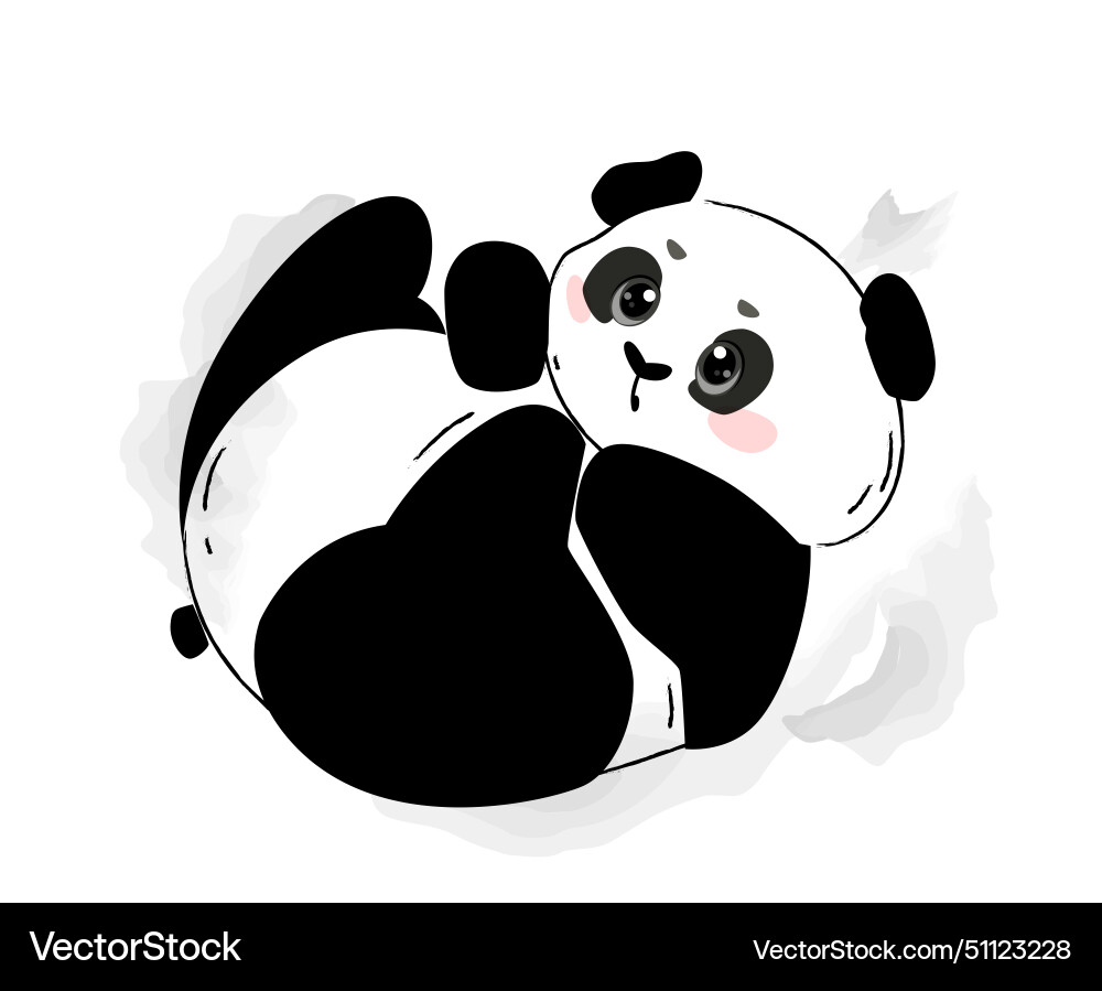 Hand drawn cute panda Royalty Free Vector Image
