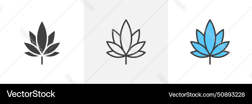 Marijuana icon set leaf cannabis and hemp symbol Vector Image