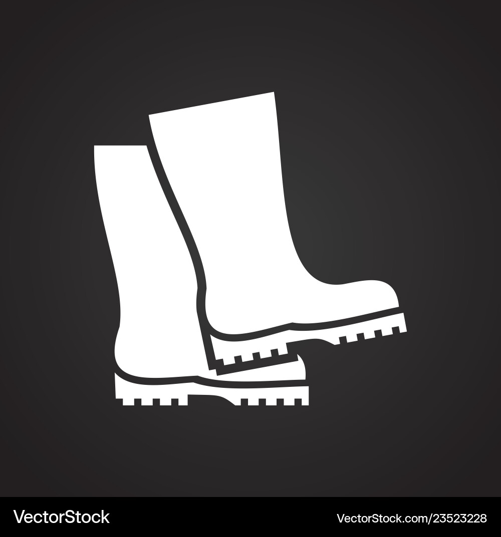 Safety boots icon on black background for graphic Vector Image