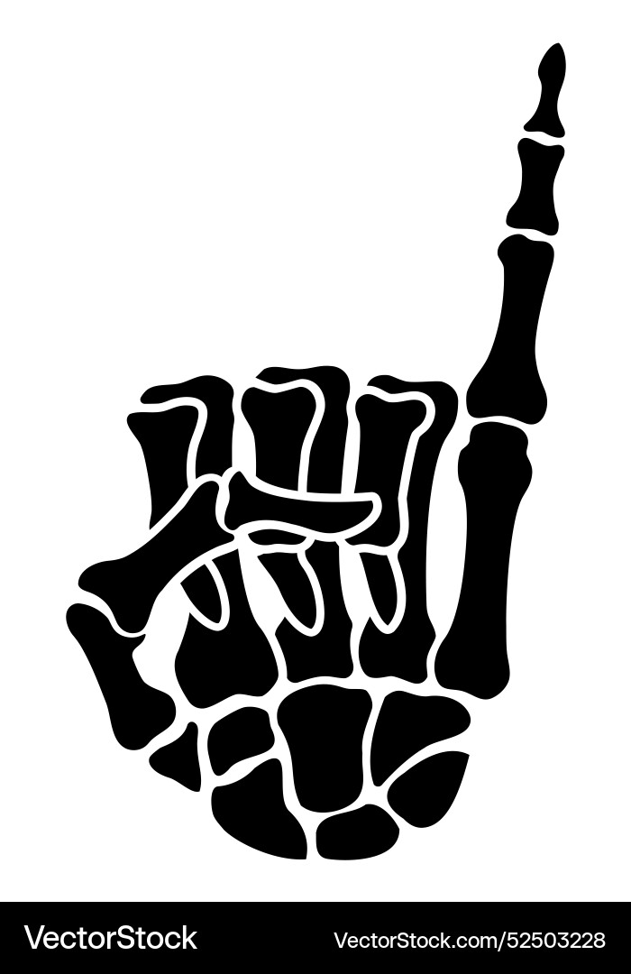 Skeleton bone hand thumbs up little finger sign Vector Image