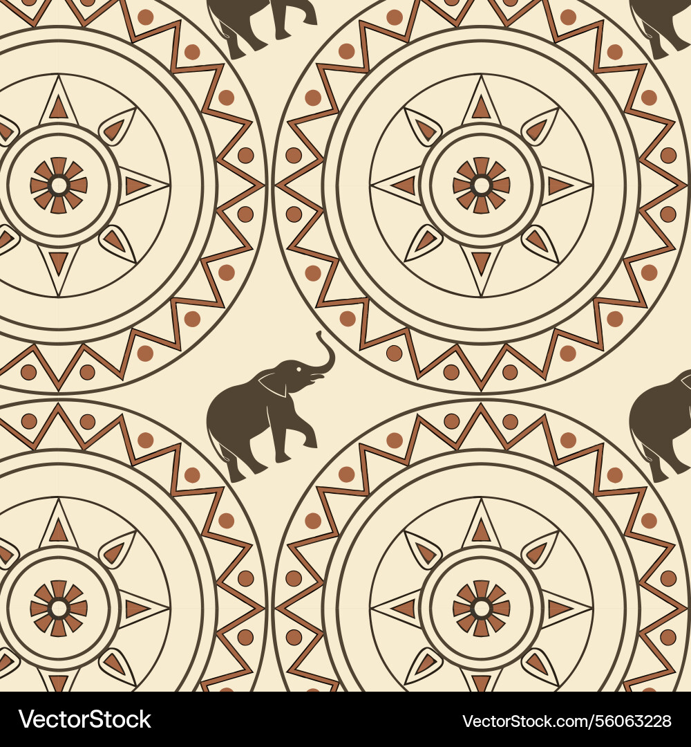Smealess colorful elephant pattern with floral Vector Image