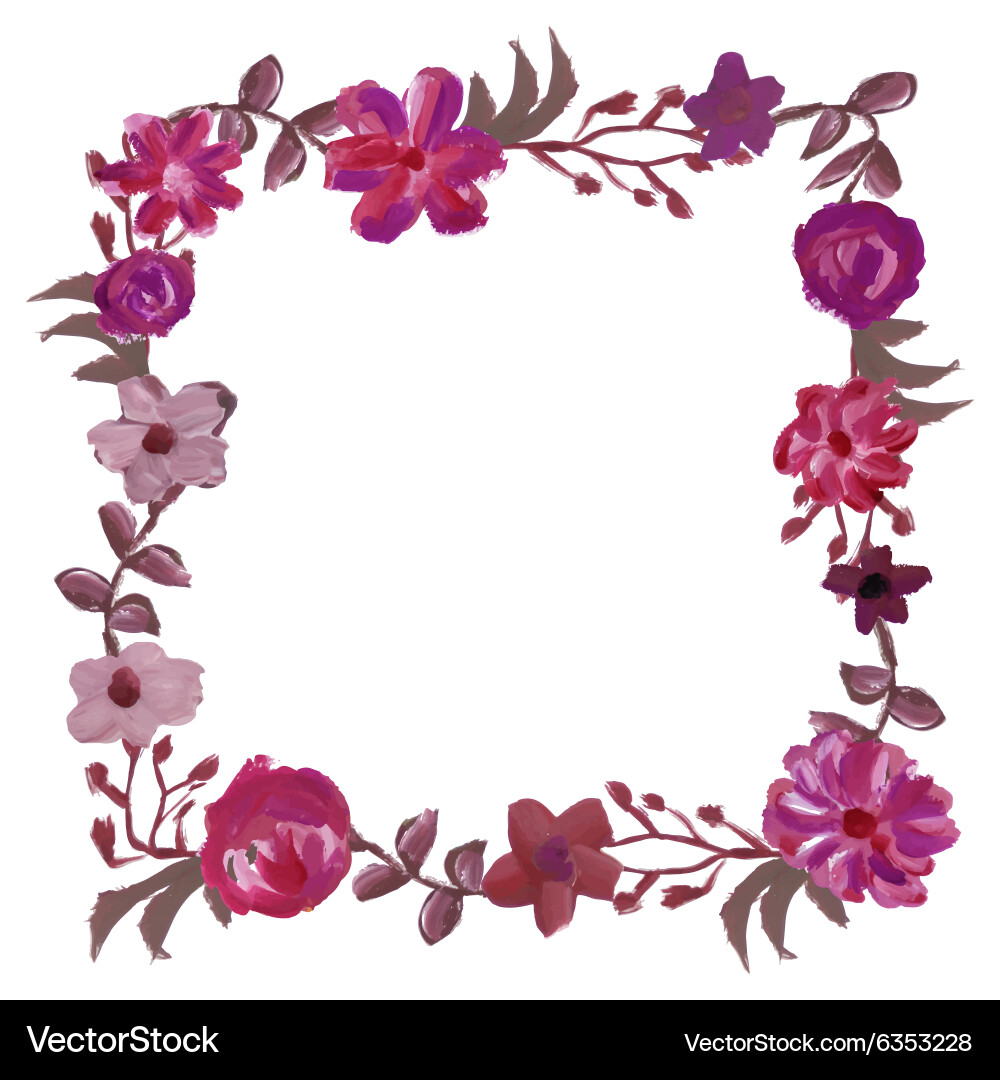 Square floral frame Royalty Free Vector Image - VectorStock
