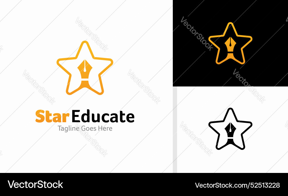 Star educate logo design concept academy logo Vector Image