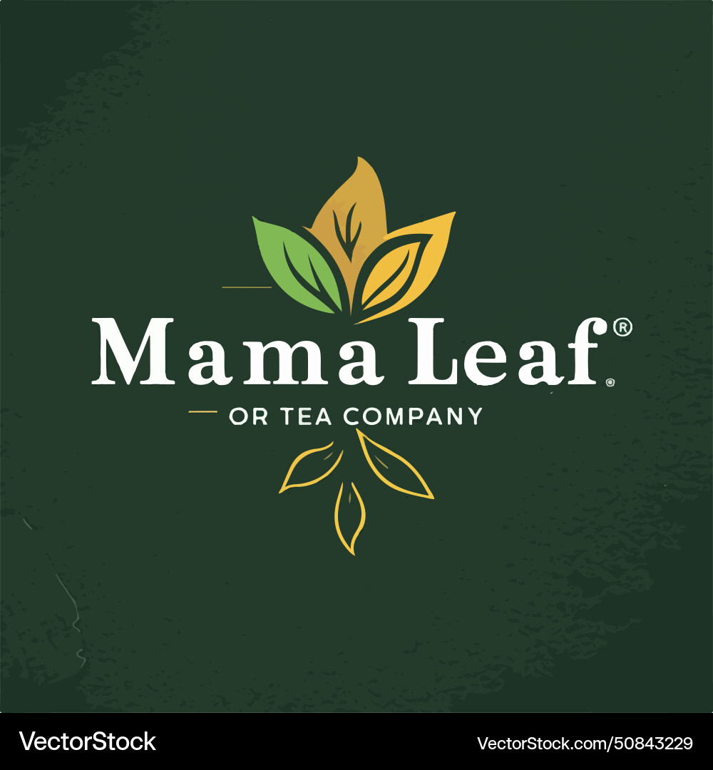 A green logo for tea company Royalty Free Vector Image