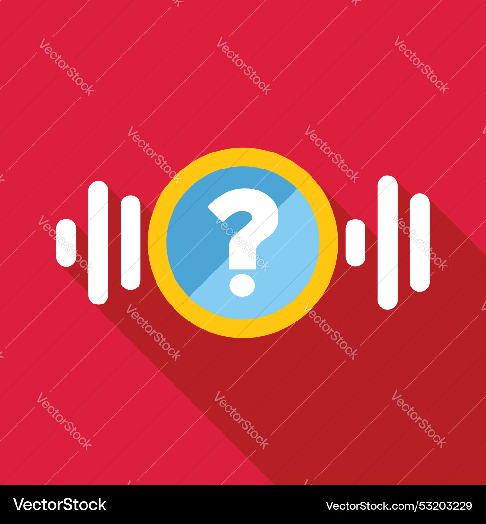 Audio track soundwave with question mark symbol Vector Image