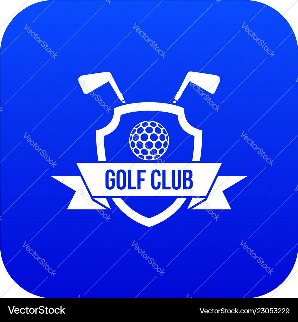 Blue Golf Club Emblem Icon Royalty Free Vector Image