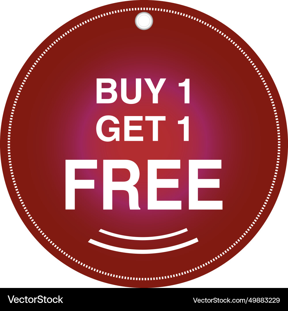 Buy one get free red tag 1 Royalty Free Vector Image
